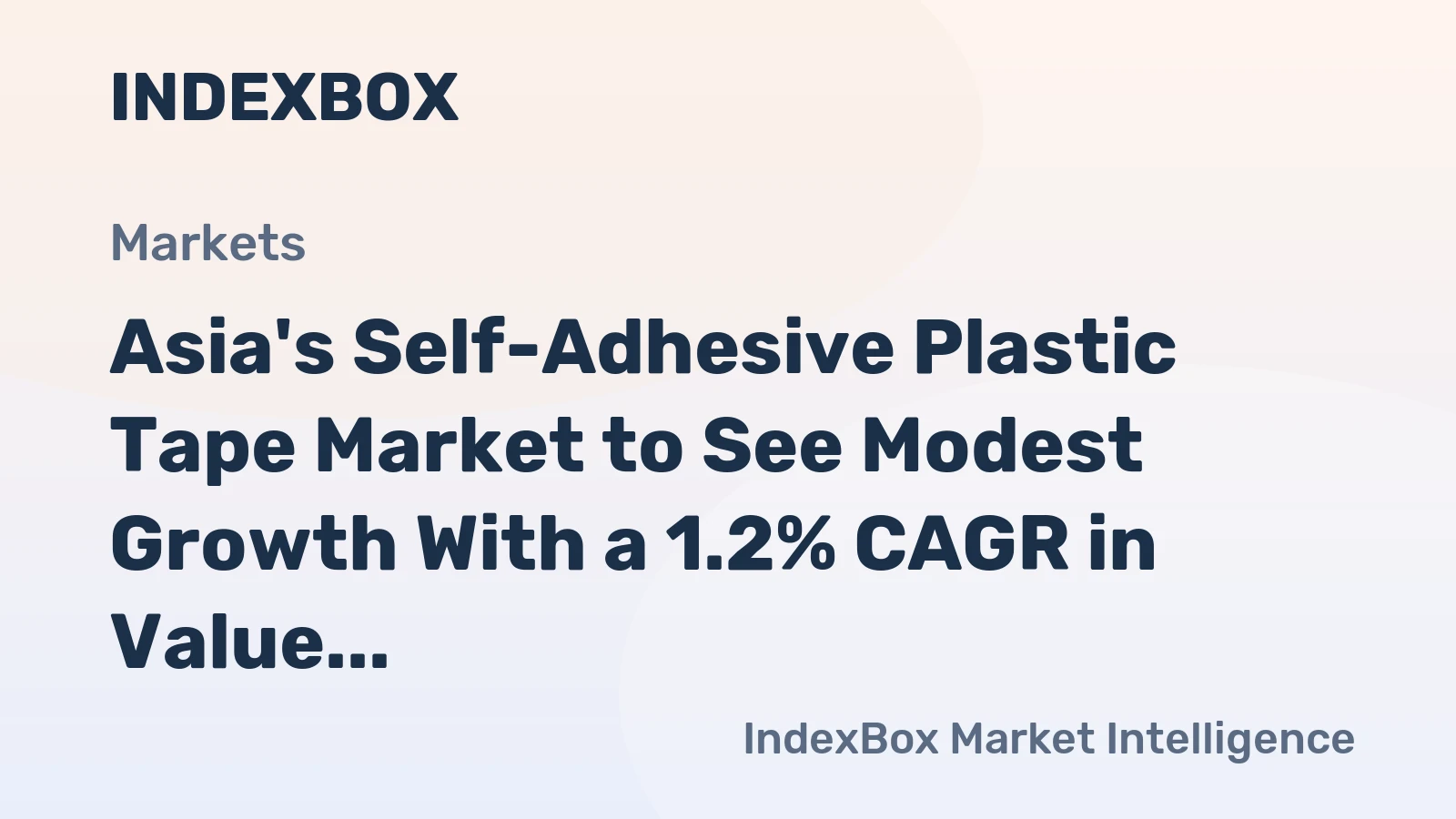 Asia's Self-Adhesive Plastic Tape Market to See Modest Growth With a 1.2% CAGR in Value Through 2035
