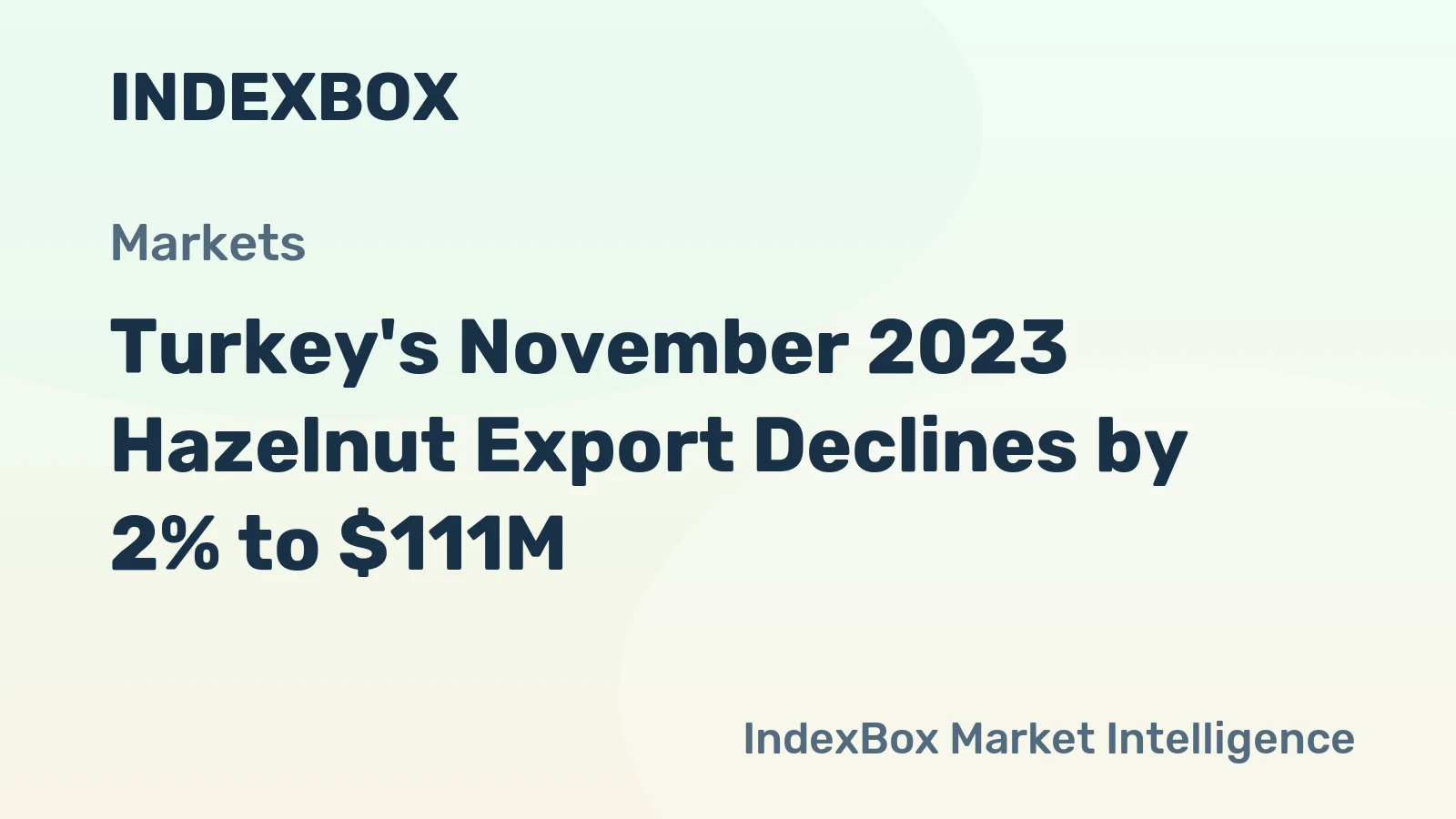 Turkey's November 2023 Hazelnut Export Declines by 2% to $111M