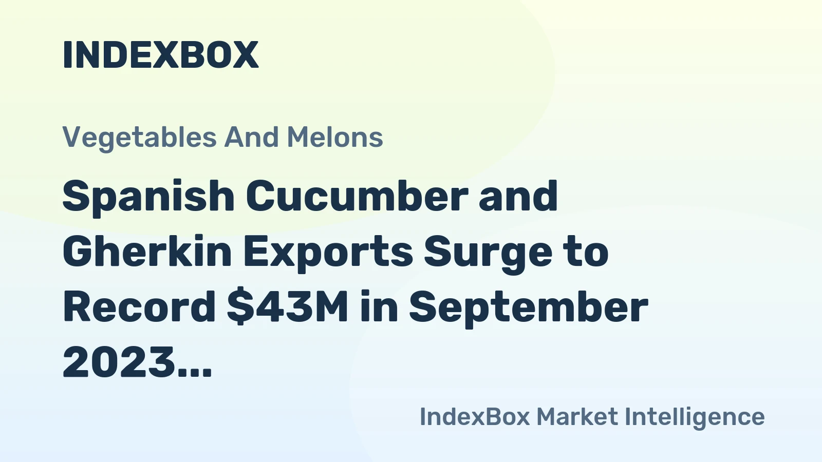 Spanish Cucumber and Gherkin Exports Surge to Record $43M in September 2023