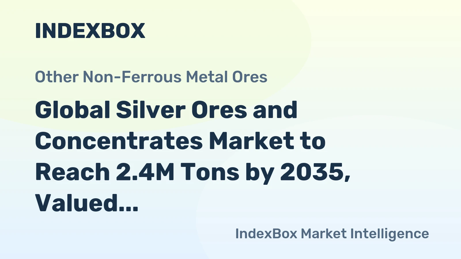 Global Silver Ores and Concentrates Market to Reach 2.4M Tons by 2035, Valued at $129.3B
