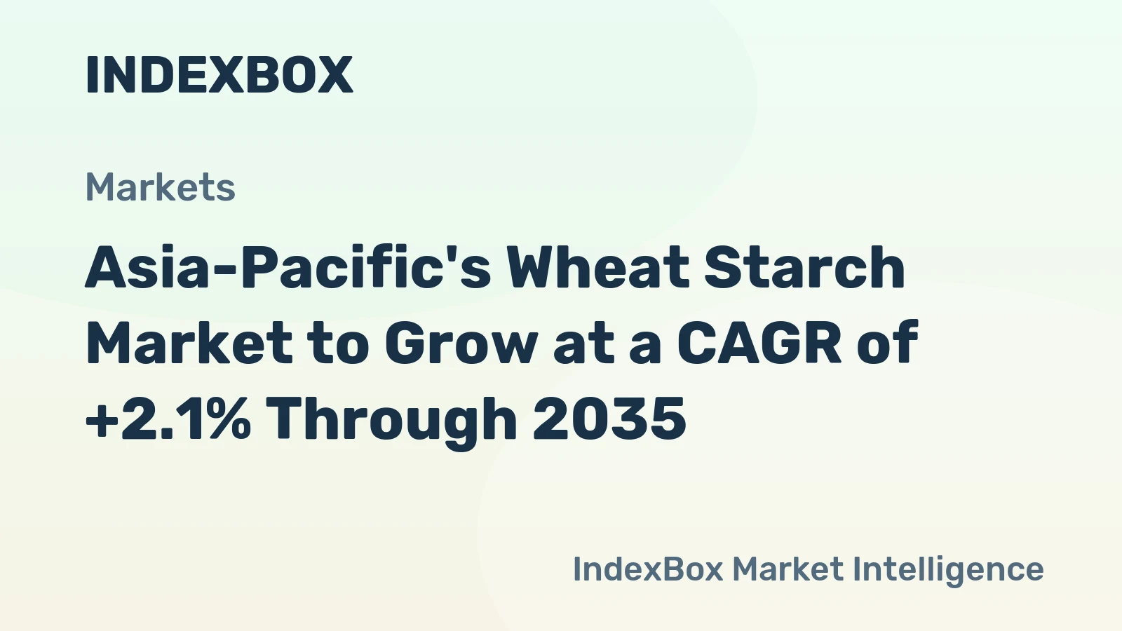 Asia-Pacific's Wheat Starch Market to Grow at a CAGR of +2.1% Through 2035