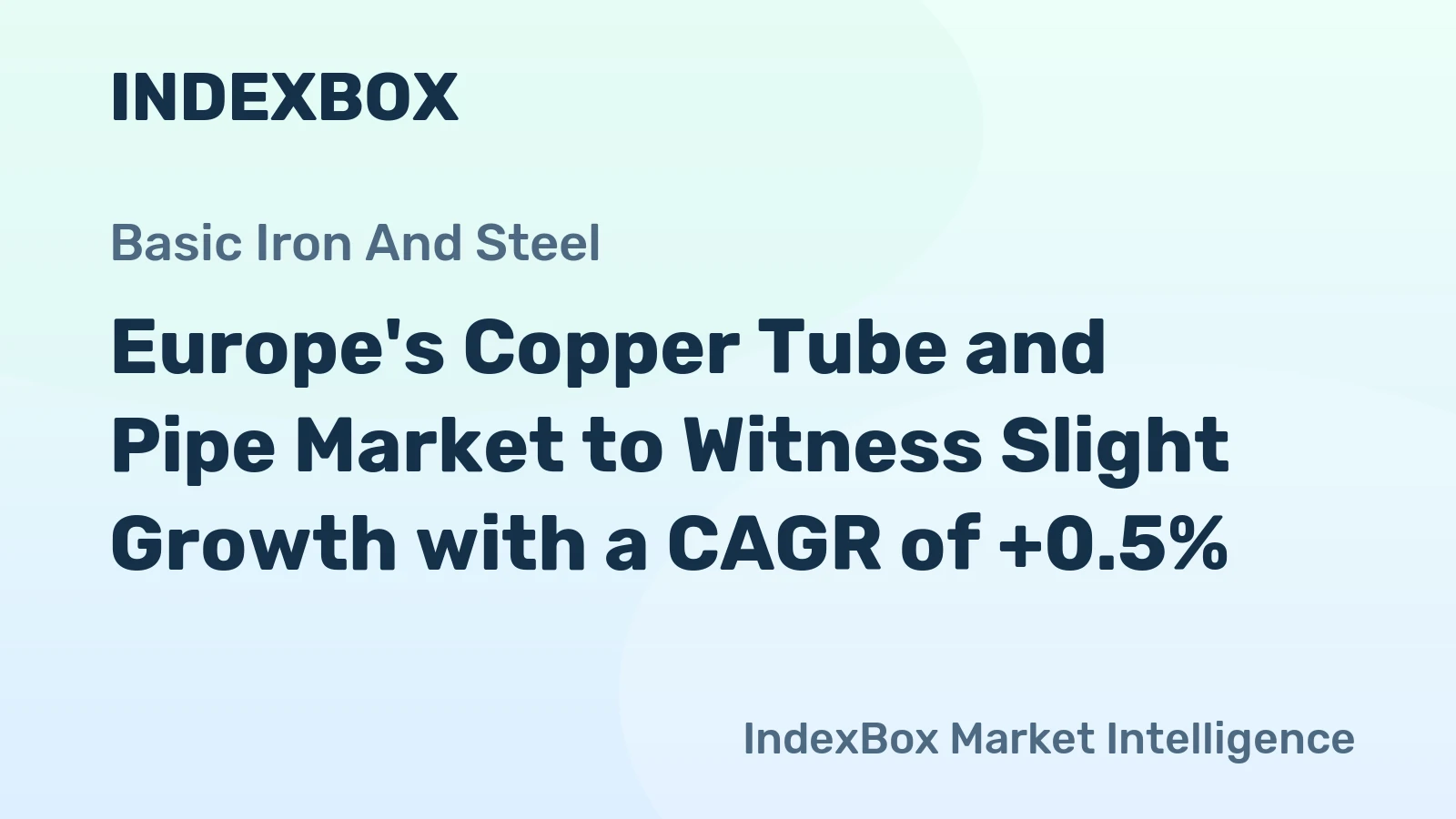 Europe's Copper Tube and Pipe Market to Witness Slight Growth with a CAGR of +0.5%