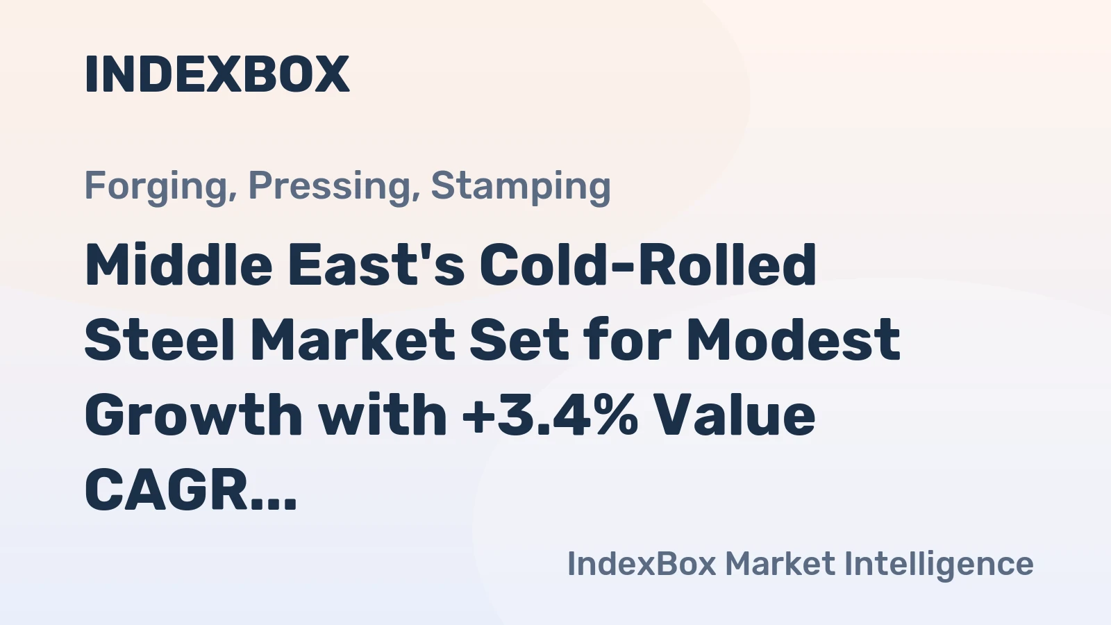 Middle East's Cold-Rolled Steel Market Set for Modest Growth with +3.4% Value CAGR Through 2035
