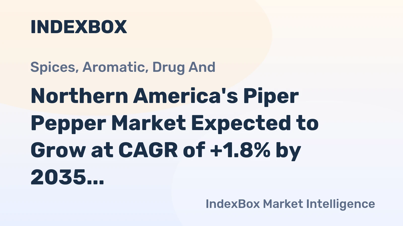 Northern America's Piper Pepper Market Expected to Grow at CAGR of +1.8% by 2035