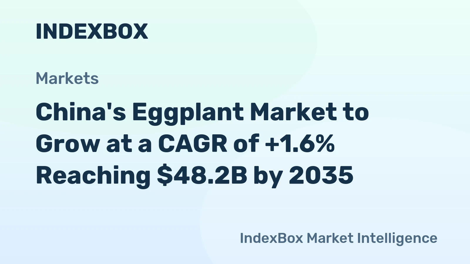 China's Eggplant Market to Grow at a CAGR of +1.6% Reaching $48.2B by 2035