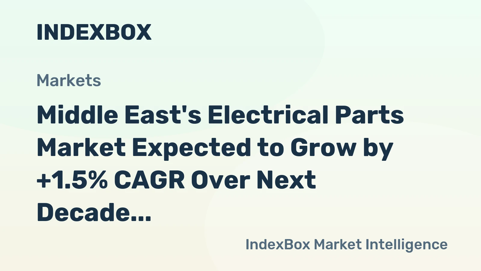 Middle East's Electrical Parts Market Expected to Grow by +1.5% CAGR Over Next Decade