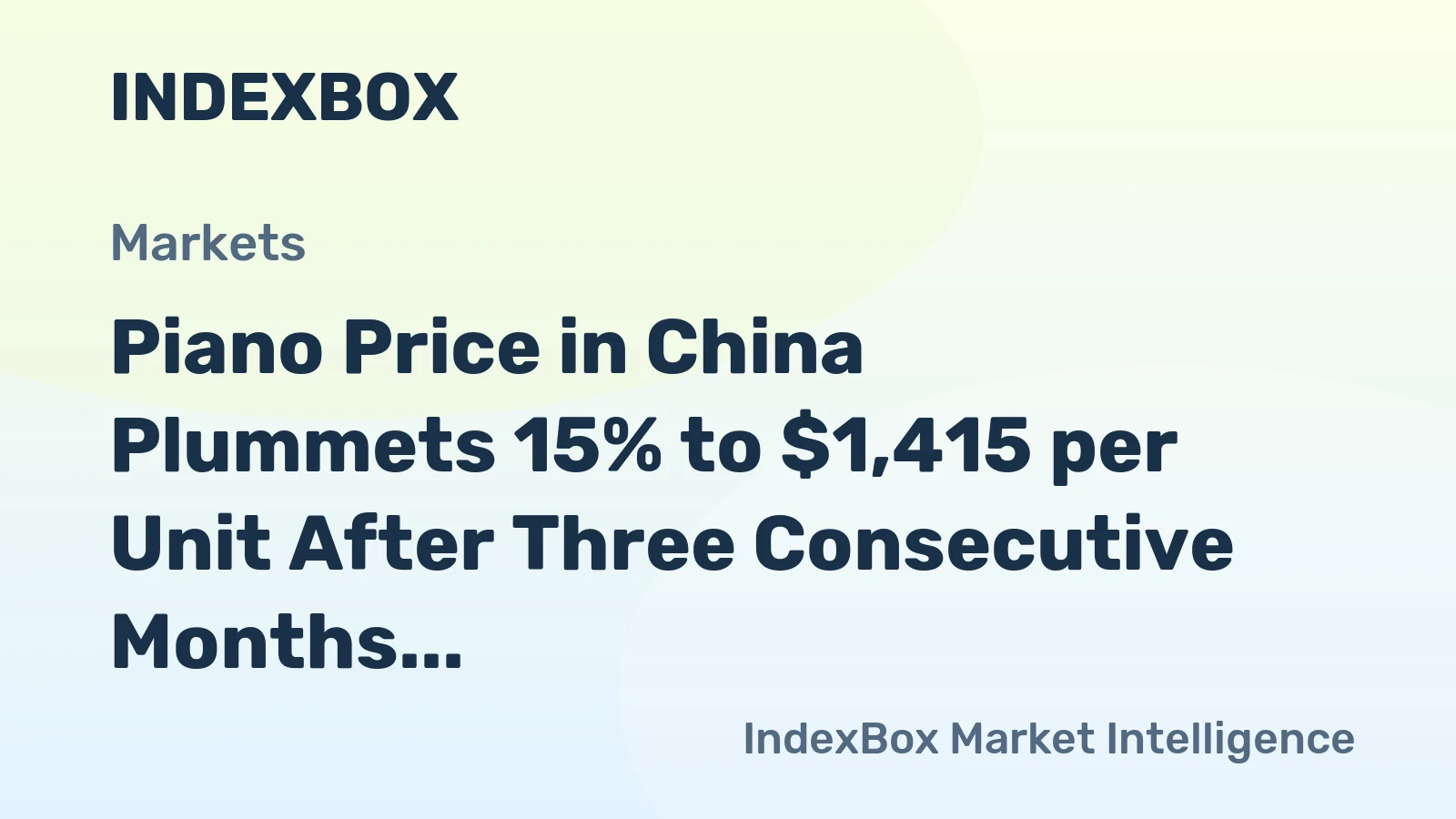 Piano Price in China Plummets 15% to $1,415 per Unit After Three Consecutive Months of Decline