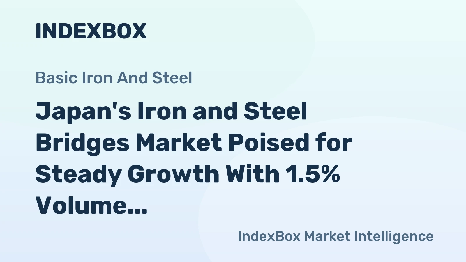 Japan's Iron and Steel Bridges Market Poised for Steady Growth With 1.5% Volume CAGR Through 2035