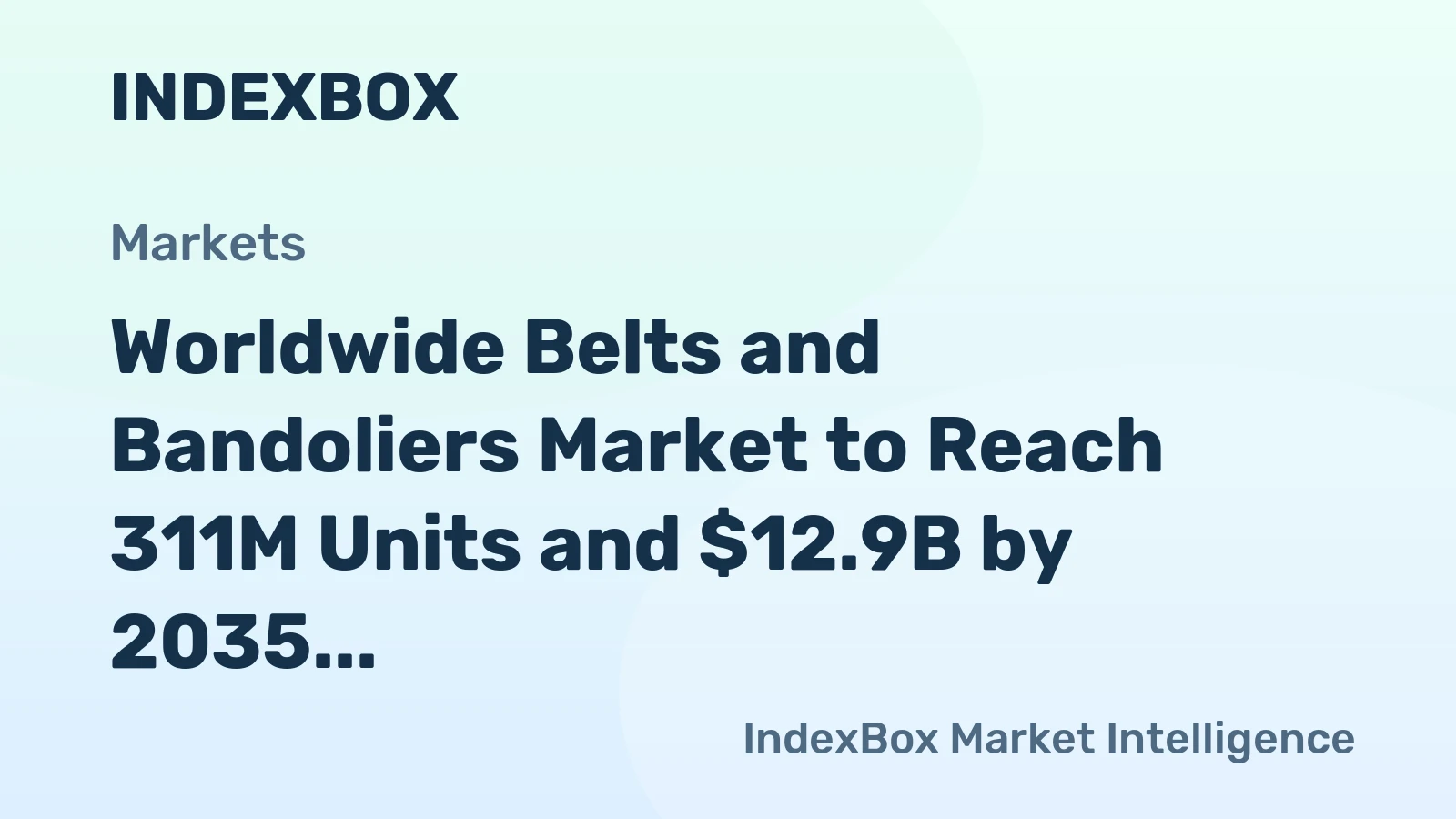 Worldwide Belts and Bandoliers Market to Reach 311M Units and $12.9B by 2035, with a Forecasted +1.1% Volume Growth and +2.7% Value Growth