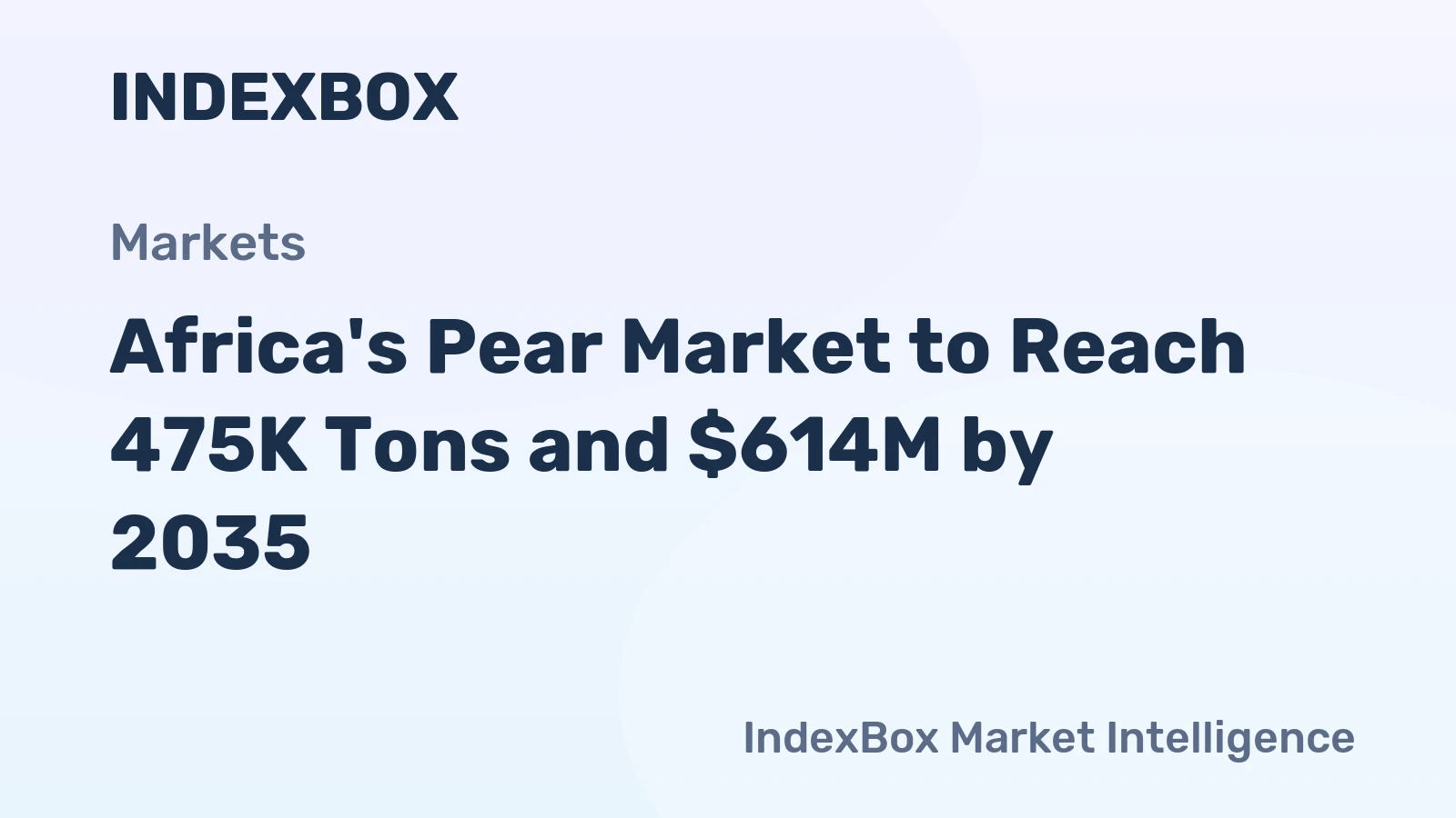 Africa's Pear Market to Reach 475K Tons and $614M by 2035