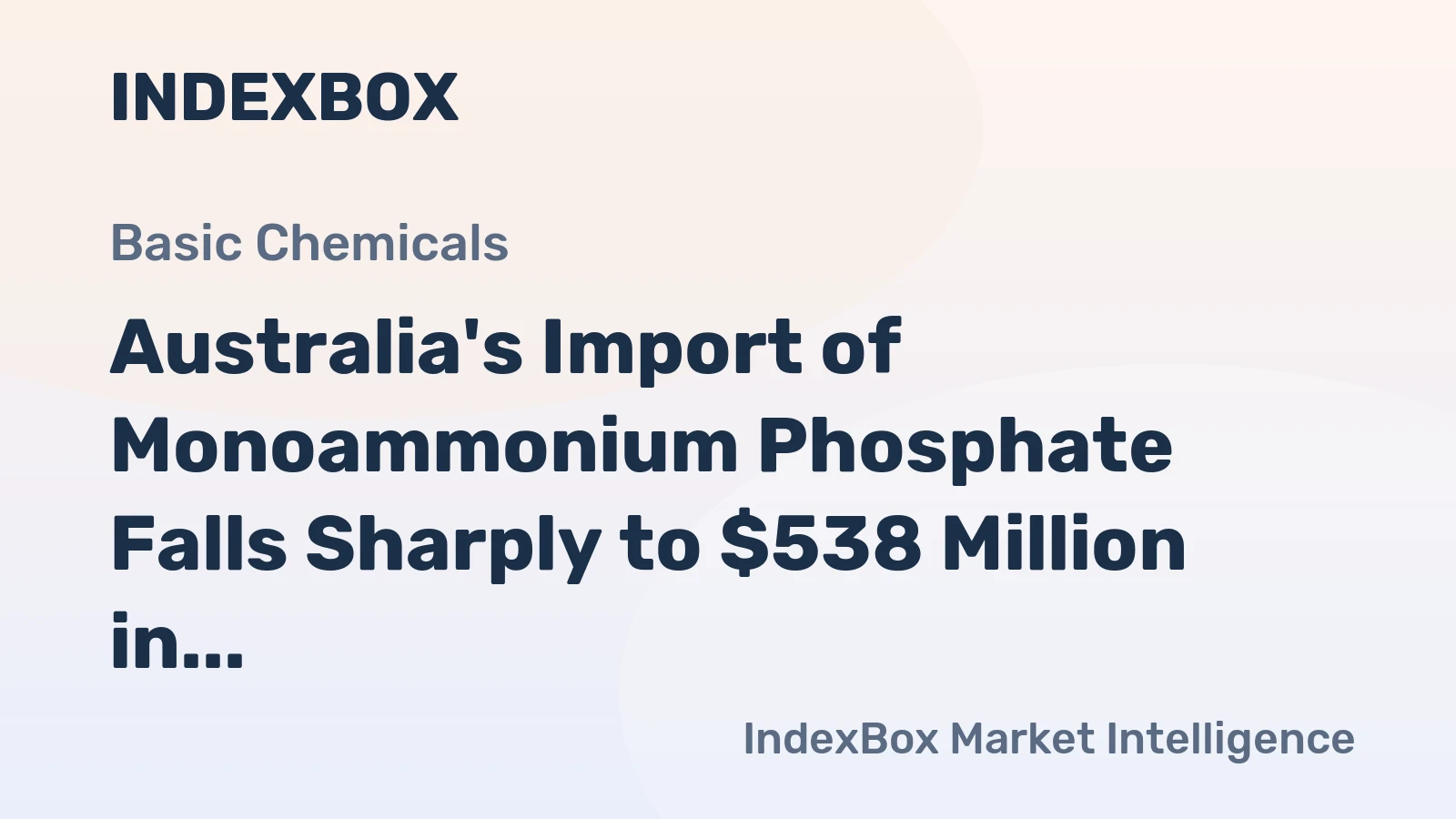 Australia's Import of Monoammonium Phosphate Falls Sharply to $538 Million in 2023