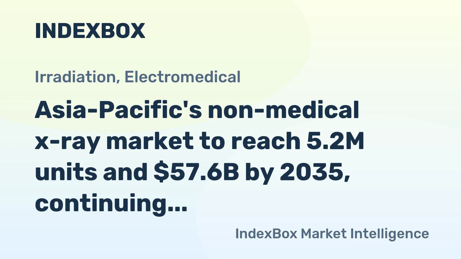 Asia-Pacific's non-medical x-ray market to reach 5.2M units and $57.6B by 2035, continuing its upward consumption trend.