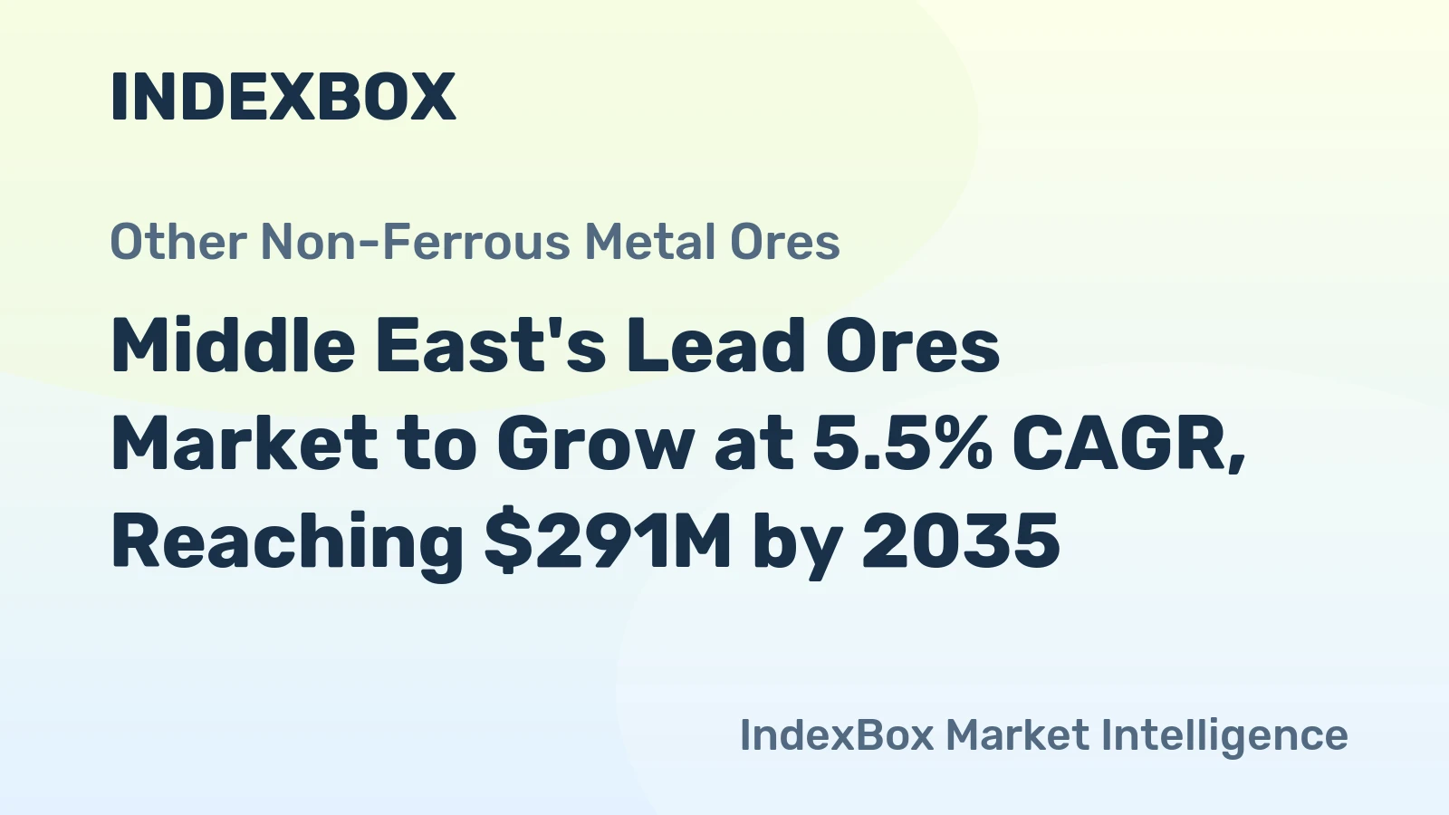 Middle East's Lead Ores Market to Grow at 5.5% CAGR, Reaching $291M by 2035