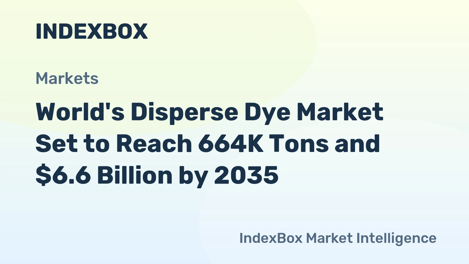World's Disperse Dye Market Set to Reach 664K Tons and $6.6 Billion by 2035