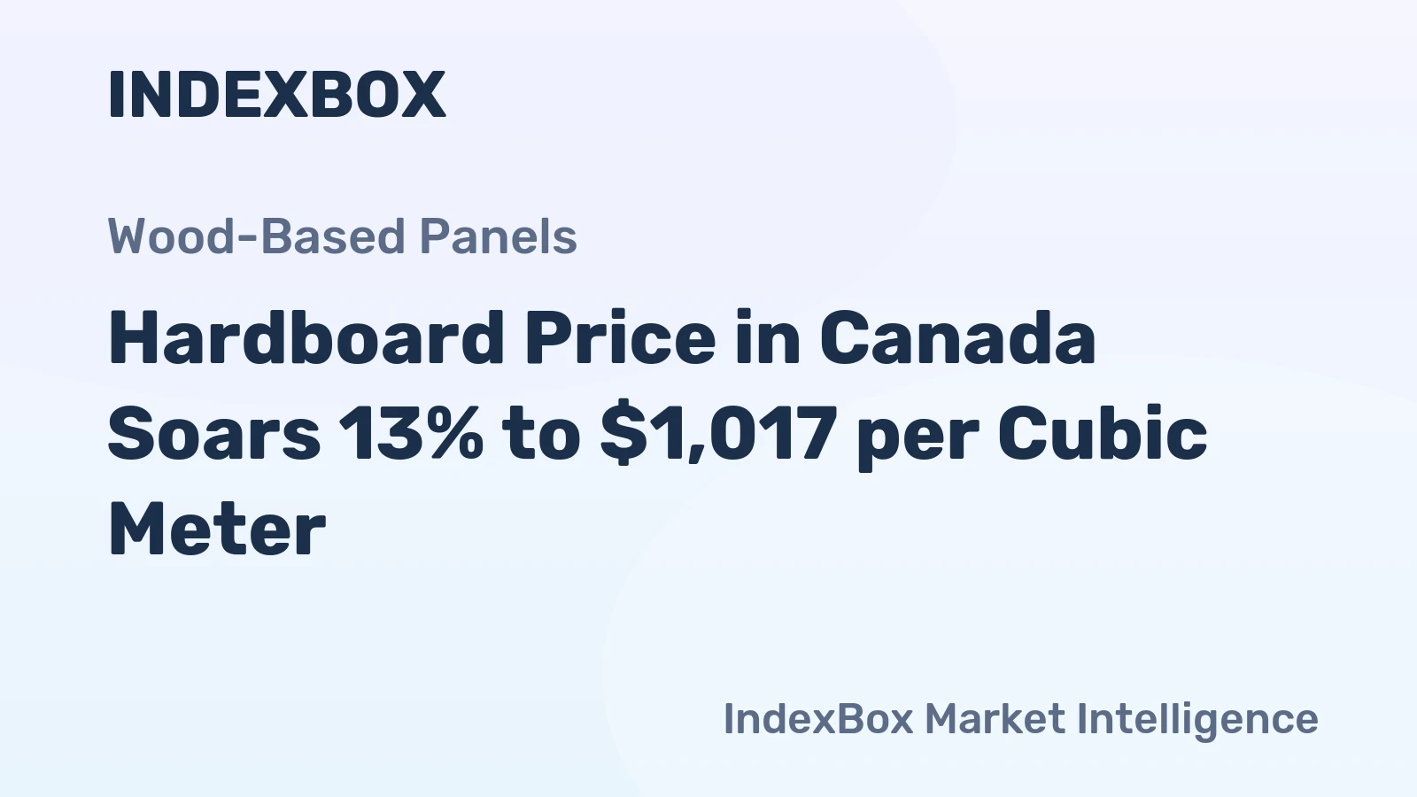Hardboard Price in Canada Soars 13% to $1,017 per Cubic Meter