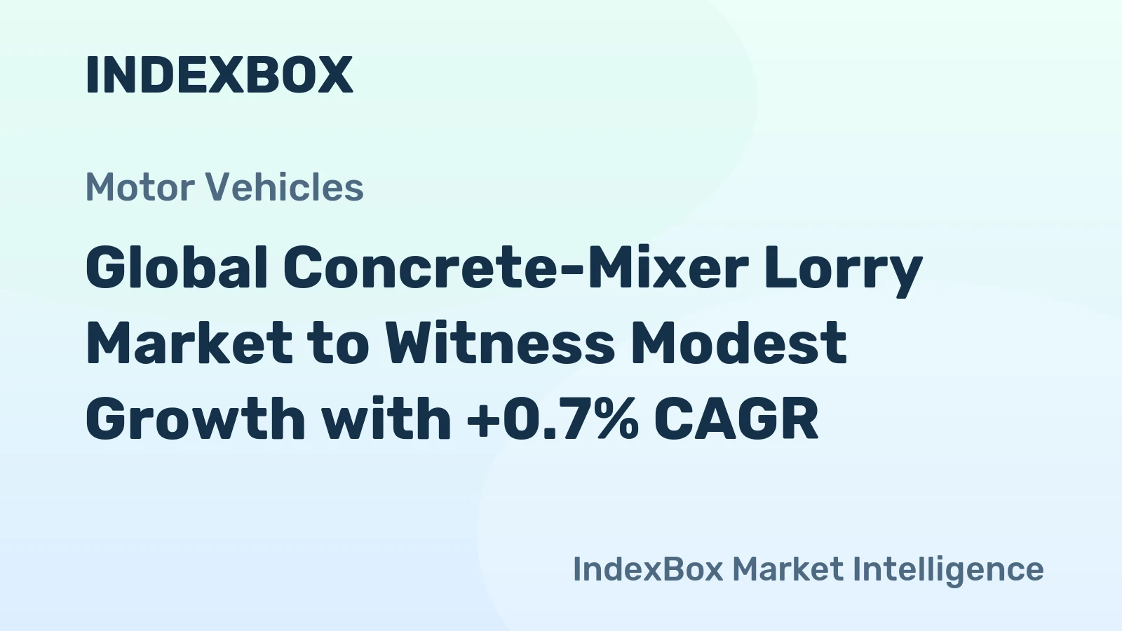 Global Concrete-Mixer Lorry Market to Witness Modest Growth with +0.7% CAGR