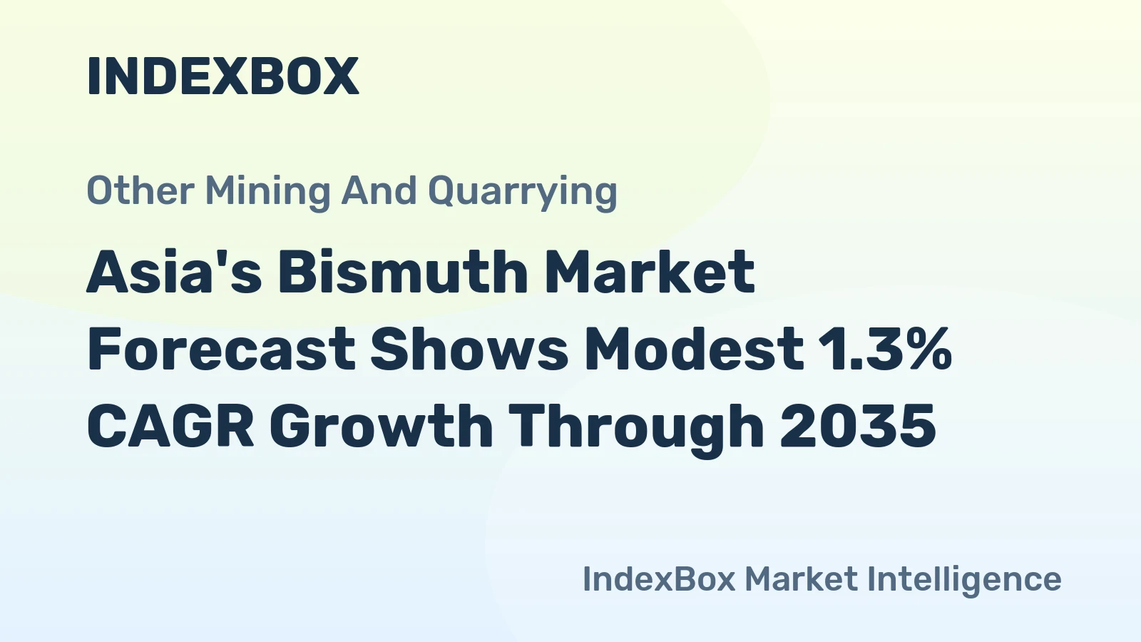 Asia's Bismuth Market Forecast Shows Modest 1.3% CAGR Growth Through 2035