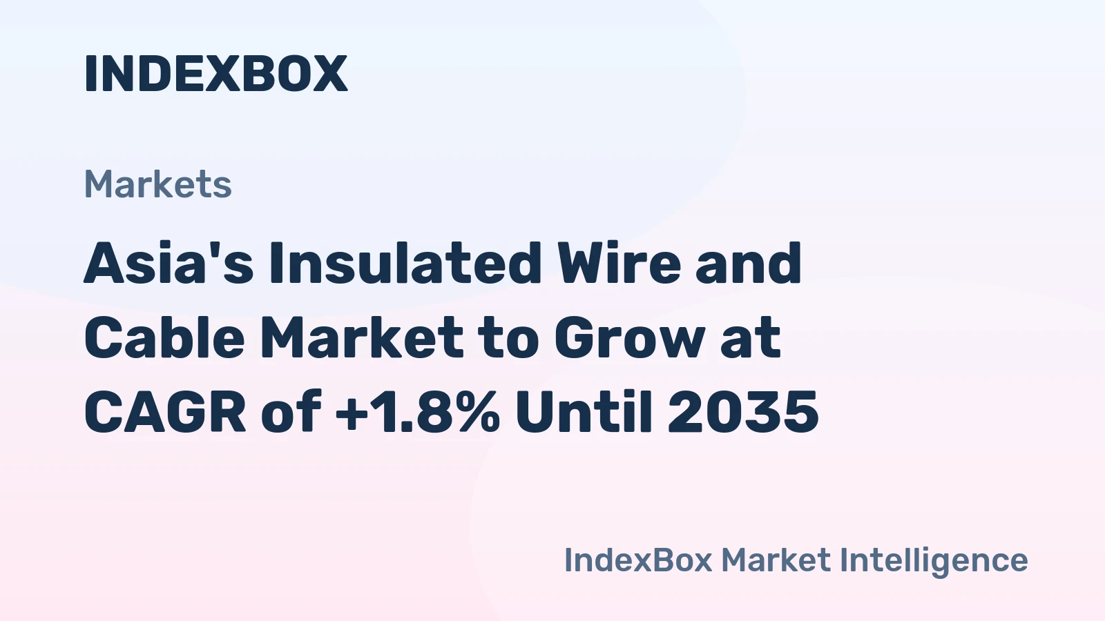 Asia's Insulated Wire and Cable Market to Grow at CAGR of +1.8% Until 2035