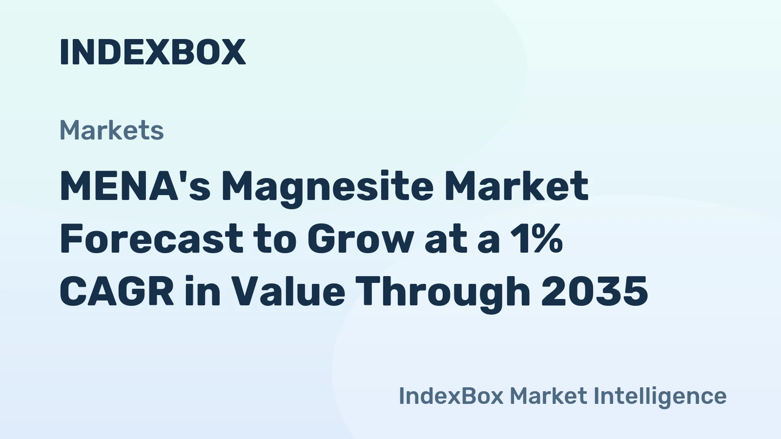MENA's Magnesite Market Forecast to Grow at a 1% CAGR in Value Through 2035