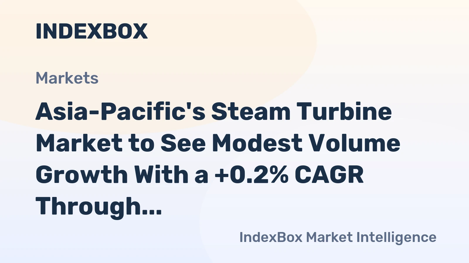 Asia-Pacific's Steam Turbine Market to See Modest Volume Growth With a +0.2% CAGR Through 2035