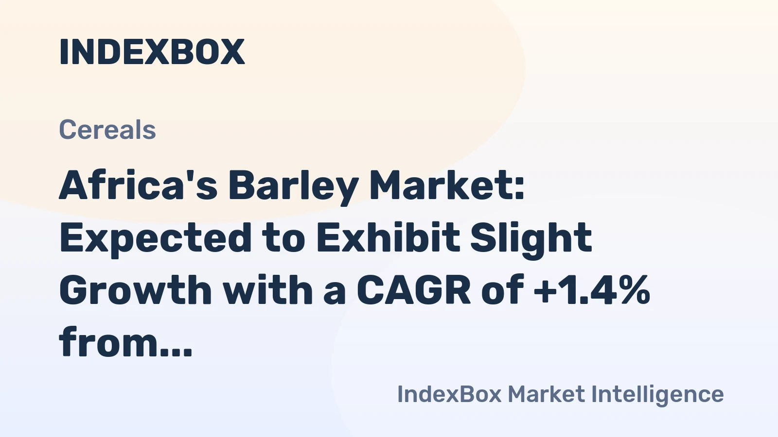 Africa's Barley Market: Expected to Exhibit Slight Growth with a CAGR of +1.4% from 2024 to 2035