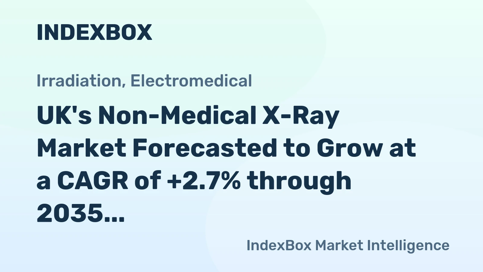 UK's Non-Medical X-Ray Market Forecasted to Grow at a CAGR of +2.7% through 2035, Reaching $1.4B in Value