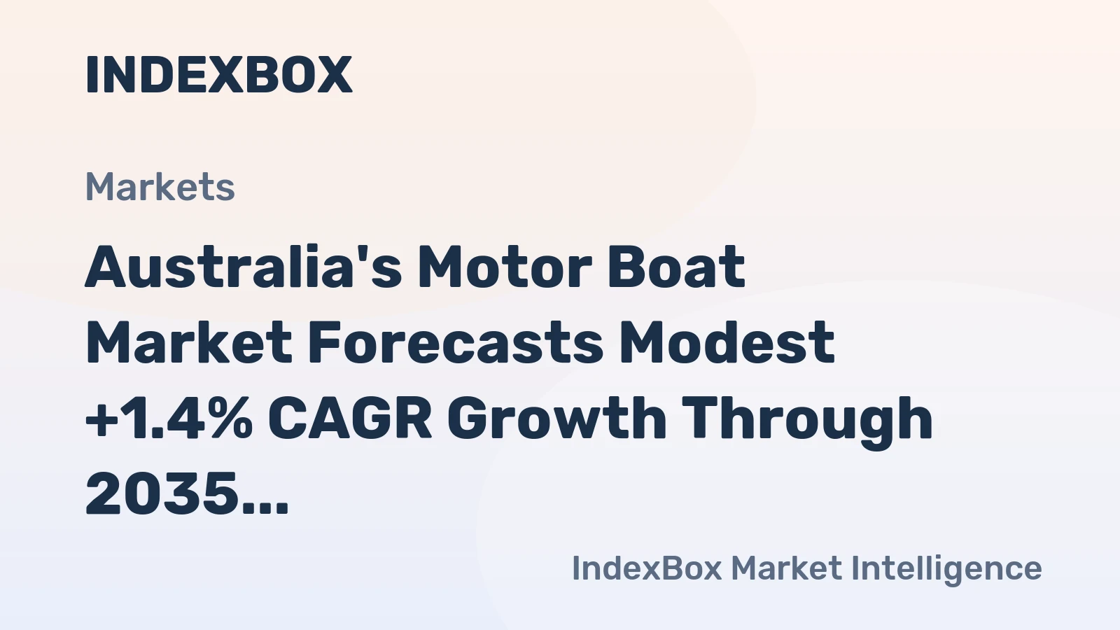 Australia's Motor Boat Market Forecasts Modest +1.4% CAGR Growth Through 2035