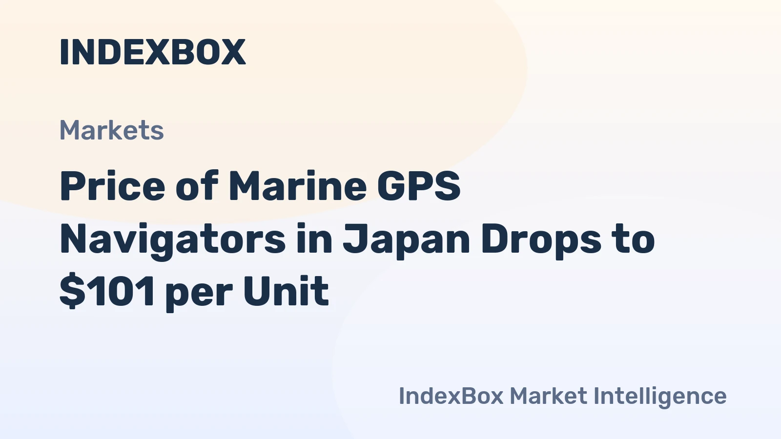 Price of Marine GPS Navigators in Japan Drops to $101 per Unit