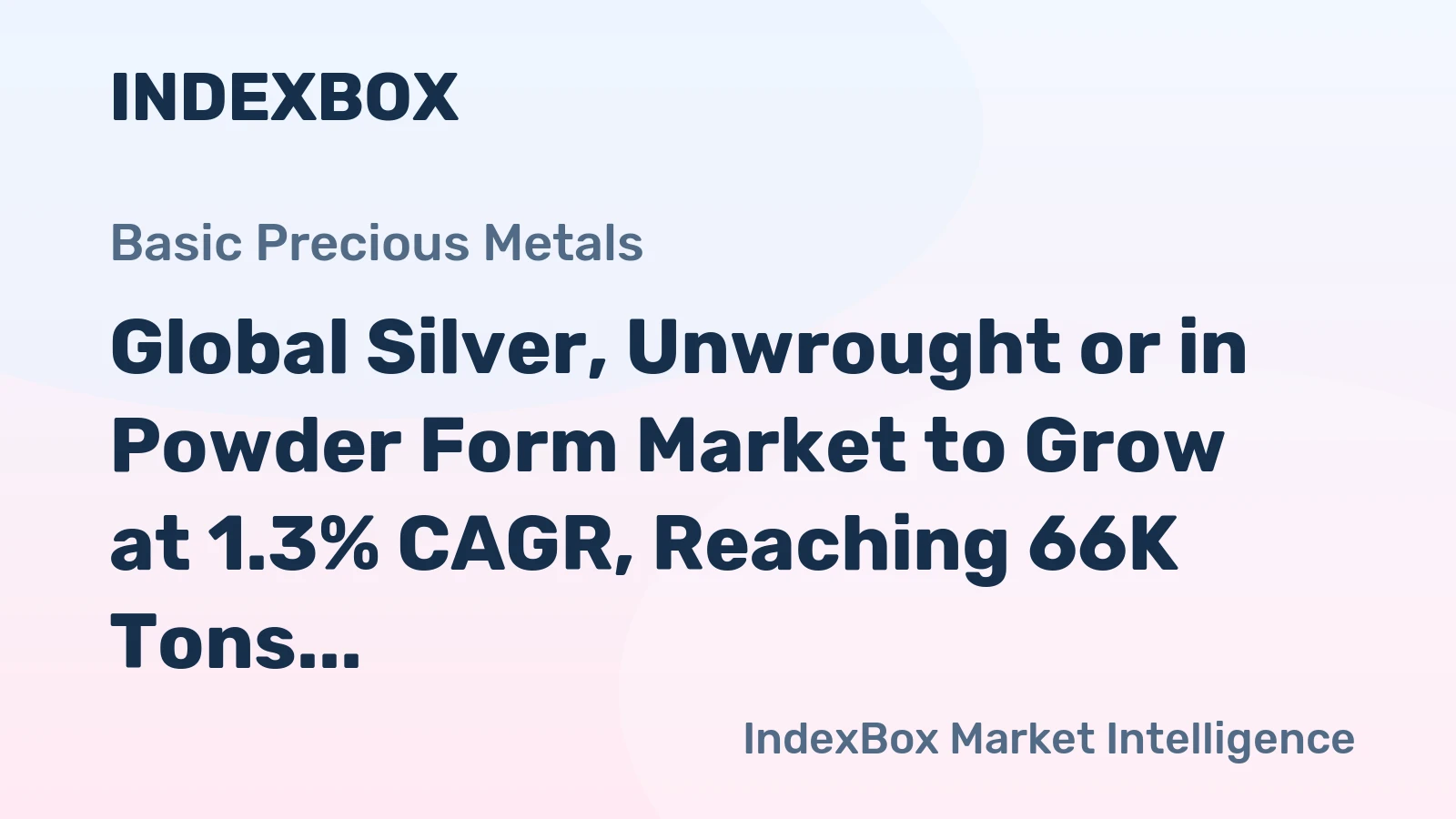 Global Silver, Unwrought or in Powder Form Market to Grow at 1.3% CAGR, Reaching 66K Tons by 2035