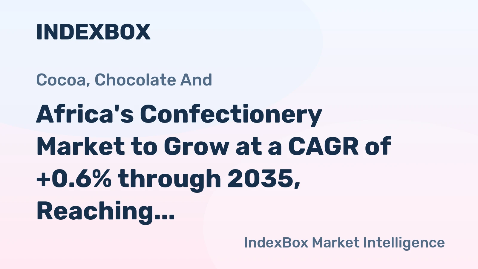 Africa's Confectionery Market to Grow at a CAGR of +0.6% through 2035, Reaching $54.9B in Value
