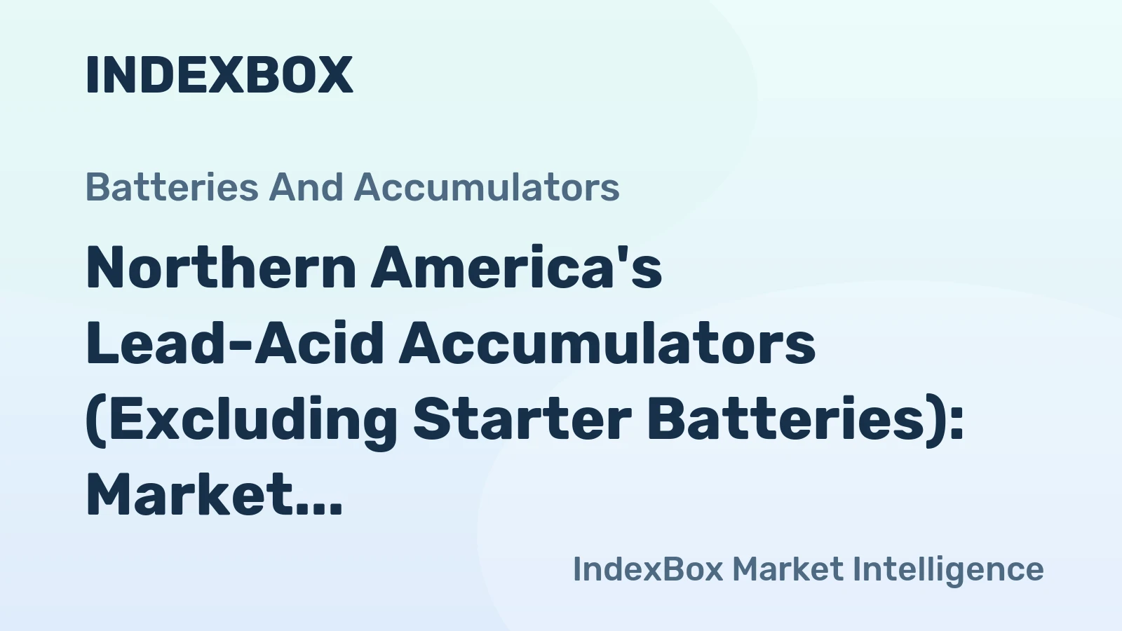 Northern America's Lead-Acid Accumulators (Excluding Starter Batteries): Market Volume Expected to Grow at +0.1% CAGR from 2024 to 2035