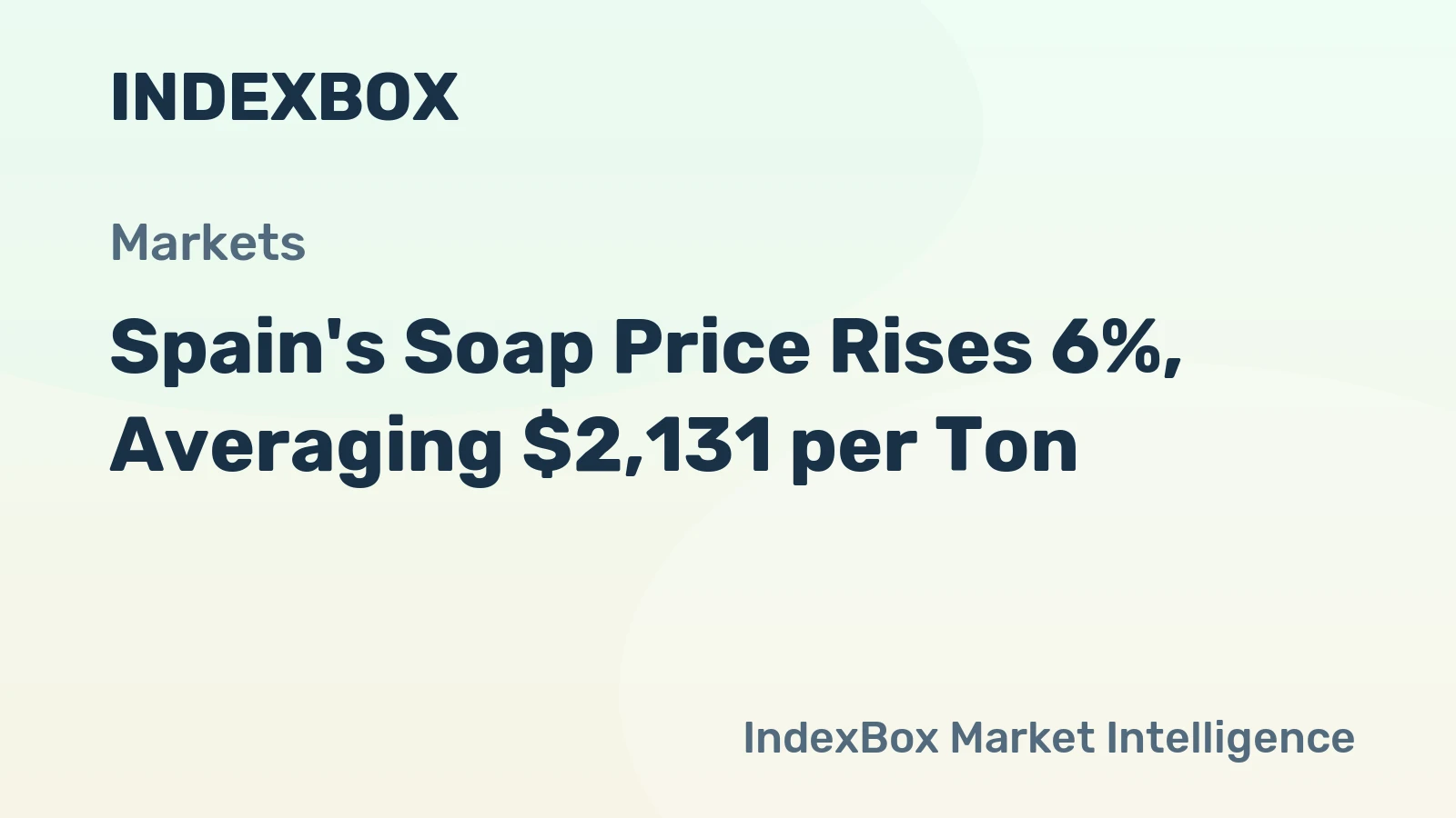 Spain's Soap Price Rises 6%, Averaging $2,131 per Ton