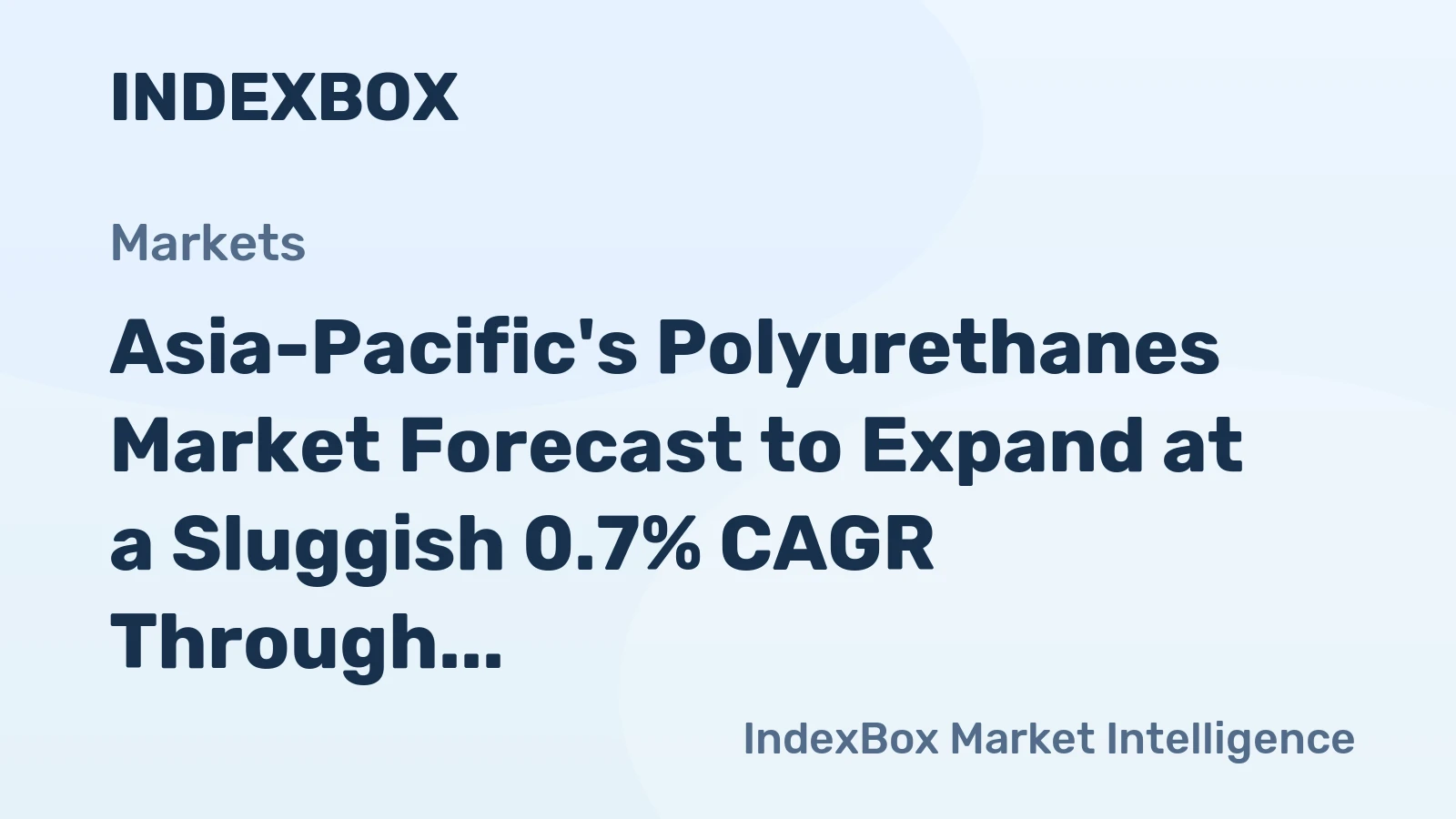 Asia-Pacific's Polyurethanes Market Forecast to Expand at a Sluggish 0.7% CAGR Through 2035