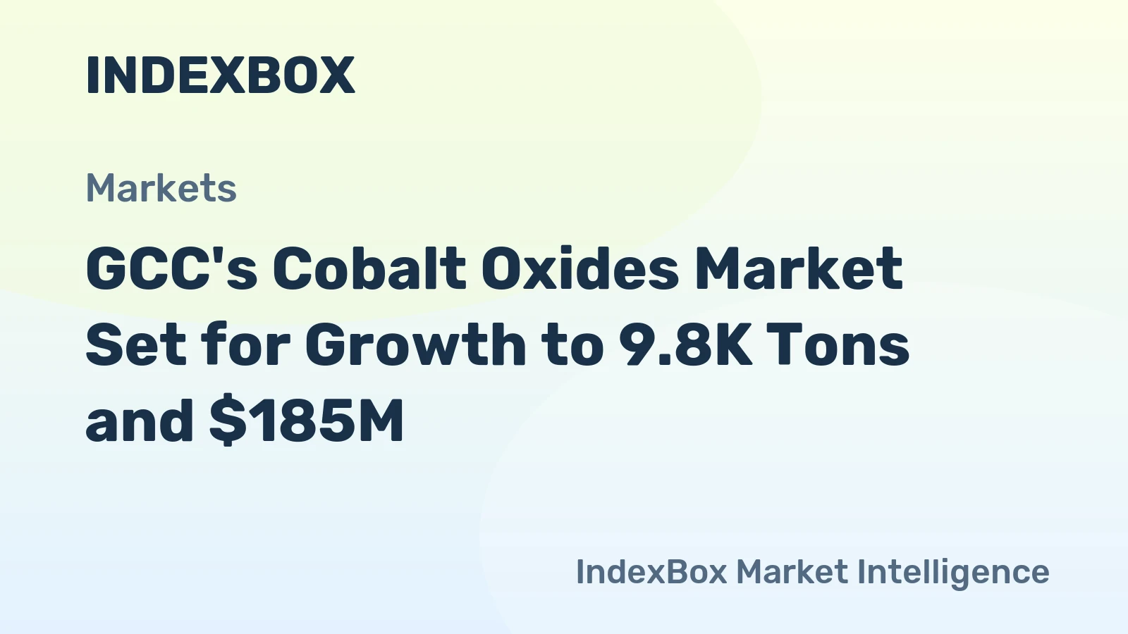 GCC's Cobalt Oxides Market Set for Growth to 9.8K Tons and $185M