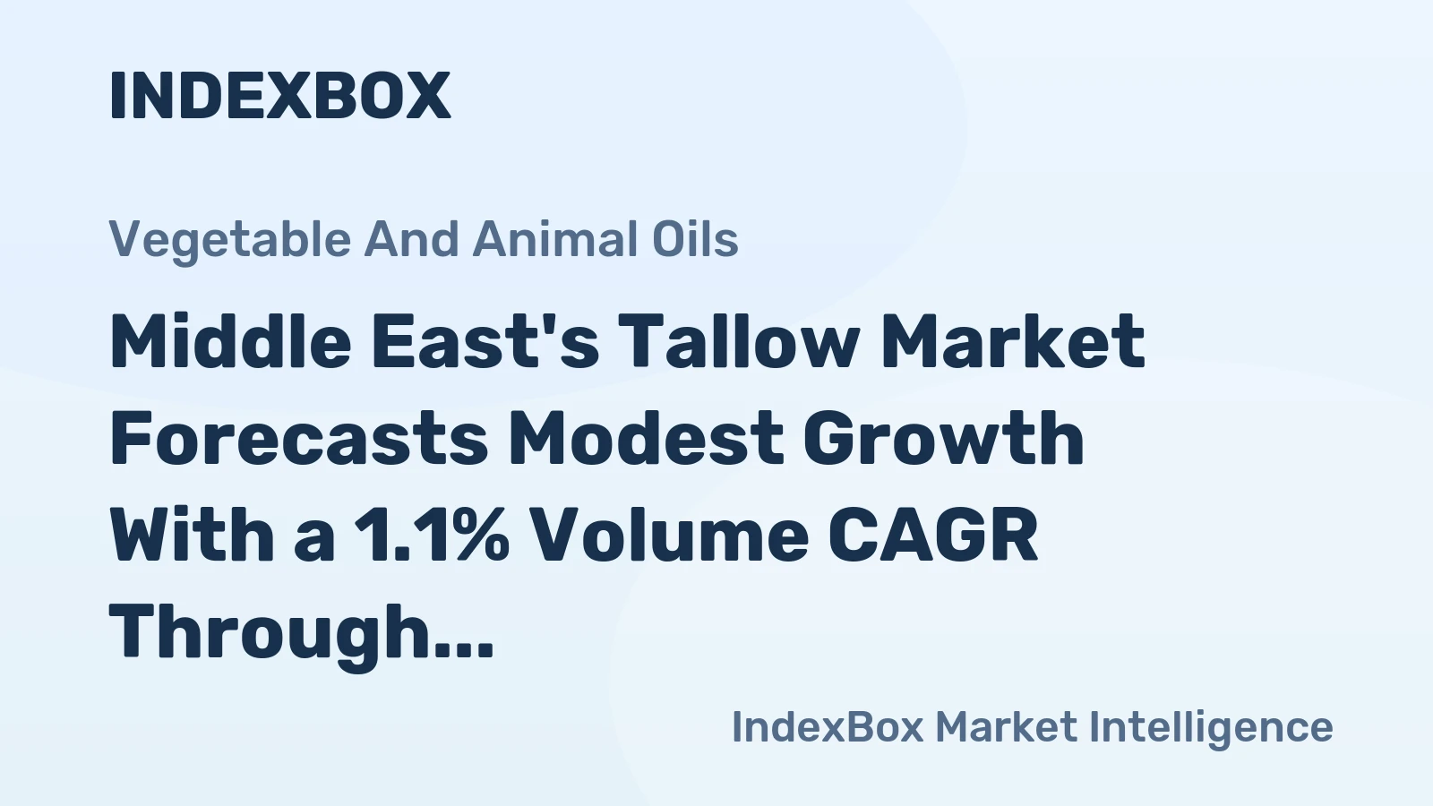 Middle East's Tallow Market Forecasts Modest Growth With a 1.1% Volume CAGR Through 2035