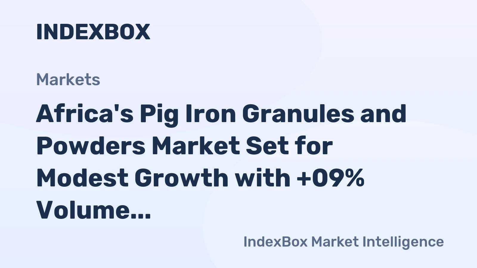 Africa's Pig Iron Granules and Powders Market Set for Modest Growth with +09% Volume CAGR Through 2035