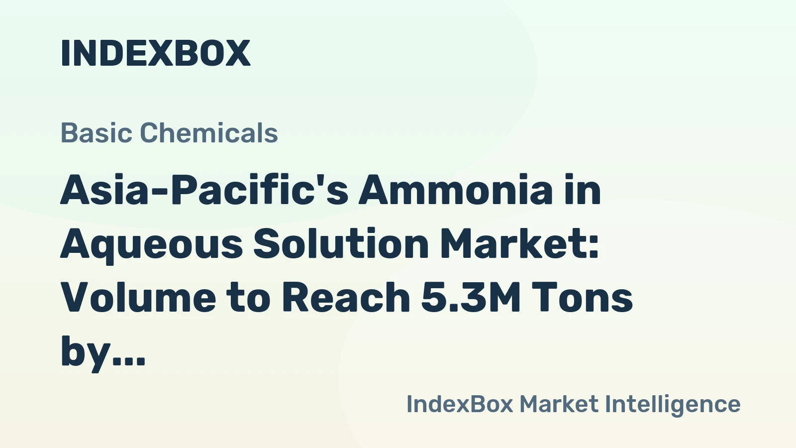 Asia-Pacific's Ammonia in Aqueous Solution Market: Volume to Reach 5.3M Tons by 2035, Value to Hit $3.3B
