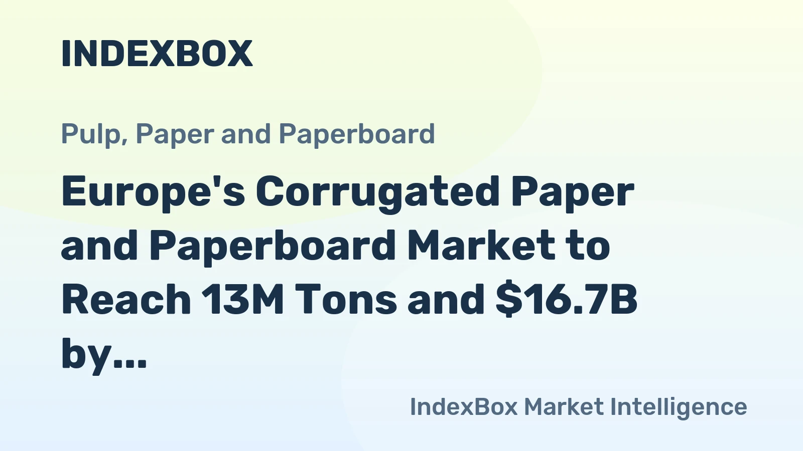 Europe's Corrugated Paper and Paperboard Market to Reach 13M Tons and $16.7B by 2035