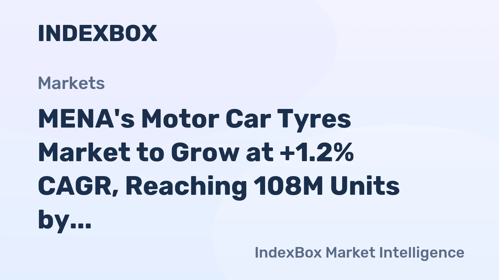 MENA's Motor Car Tyres Market to Grow at +1.2% CAGR, Reaching 108M Units by 2035