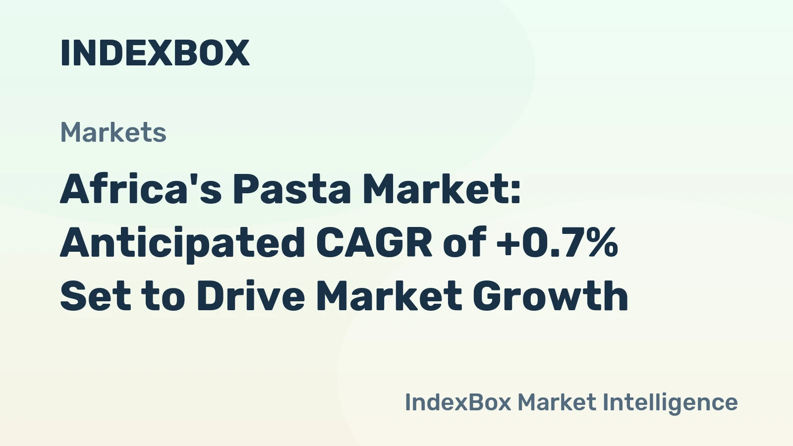 Africa's Pasta Market: Anticipated CAGR of +0.7% Set to Drive Market Growth