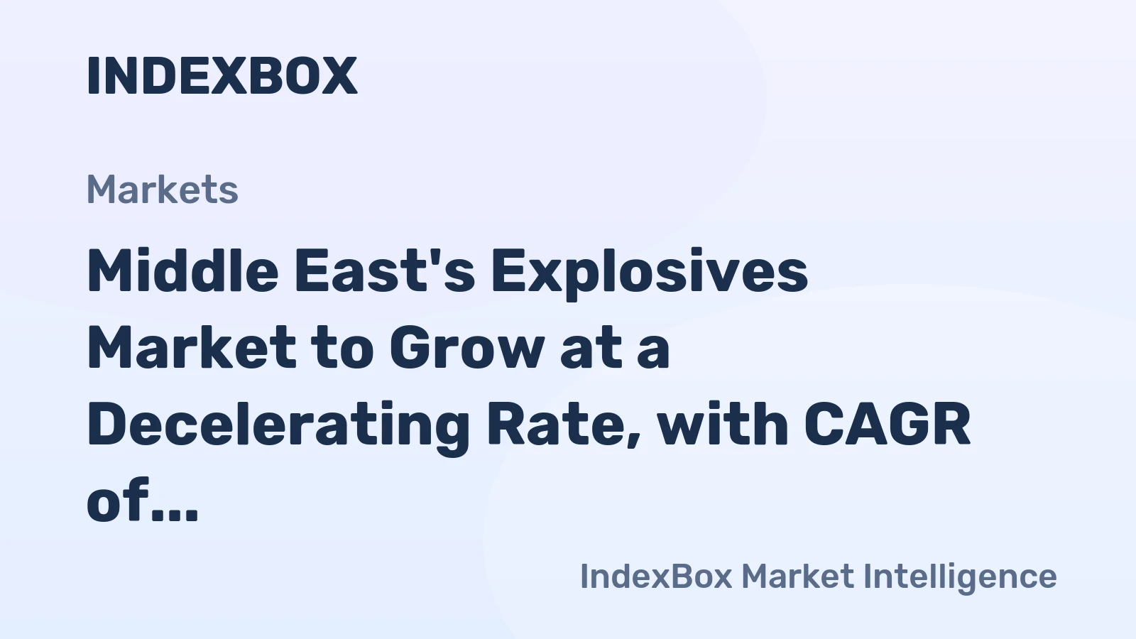 Middle East's Explosives Market to Grow at a Decelerating Rate, with CAGR of +0.4% from 2024-2035