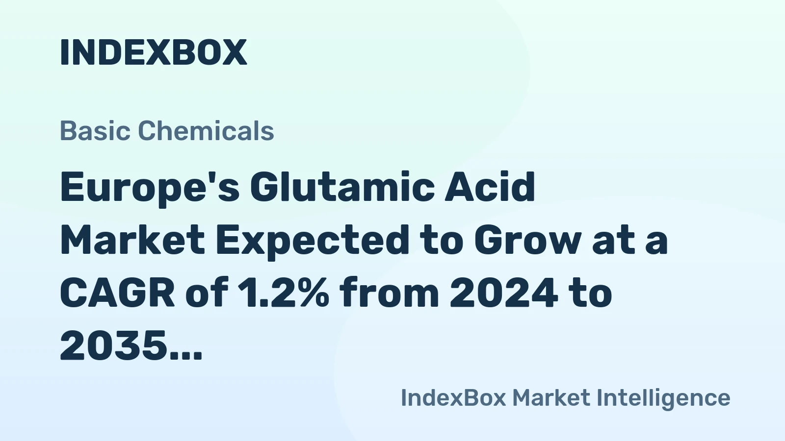 Europe's Glutamic Acid Market Expected to Grow at a CAGR of 1.2% from 2024 to 2035