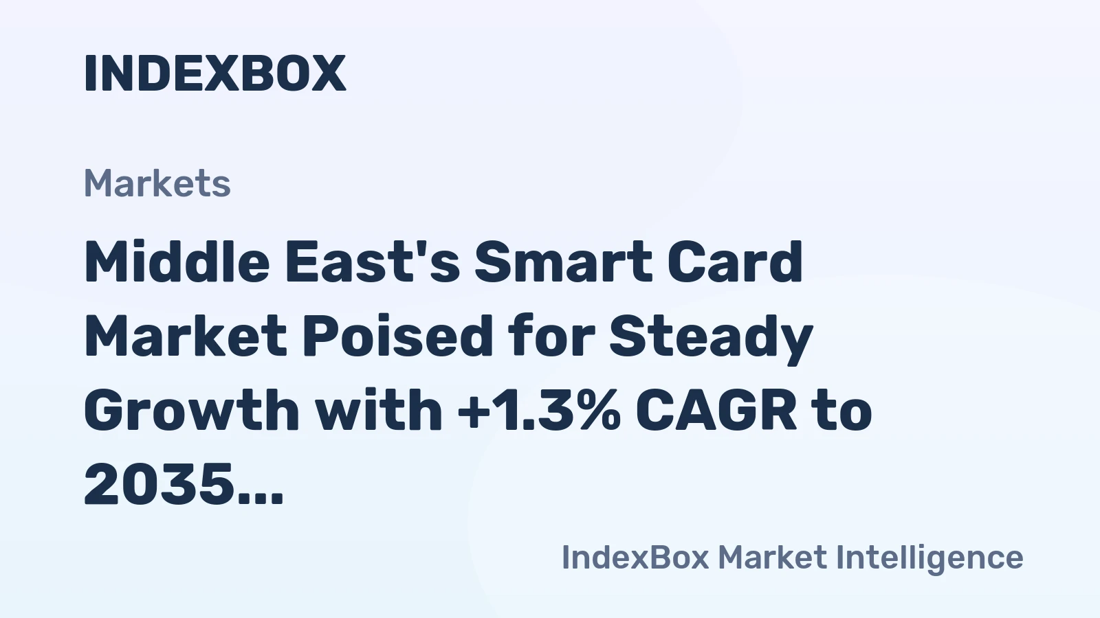 Middle East's Smart Card Market Poised for Steady Growth with +1.3% CAGR to 2035