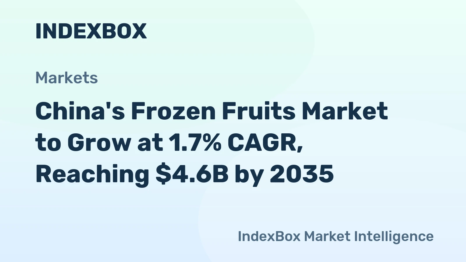 China's Frozen Fruits Market to Grow at 1.7% CAGR, Reaching $4.6B by 2035