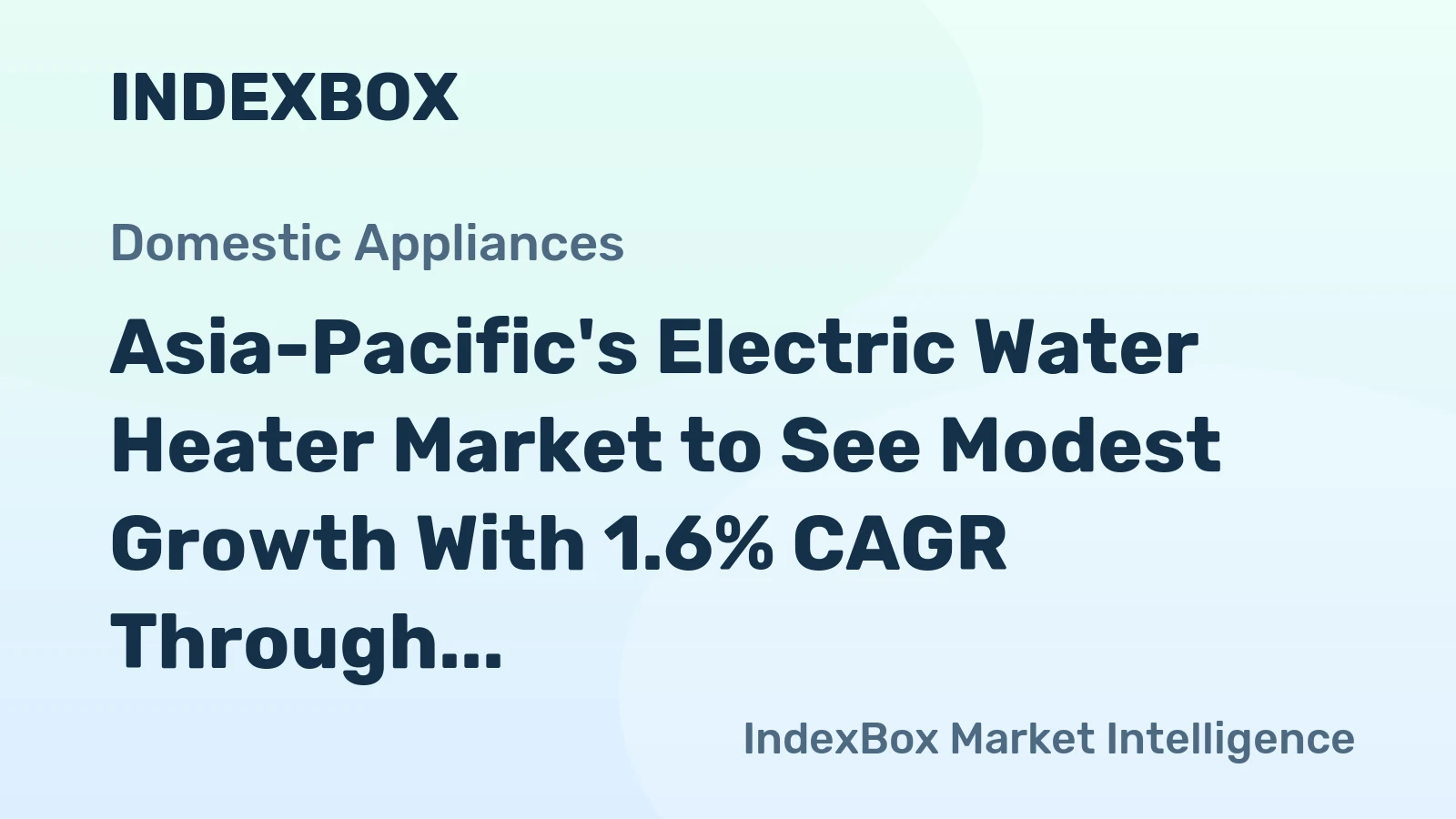 Asia-Pacific's Electric Water Heater Market to See Modest Growth With 1.6% CAGR Through 2035