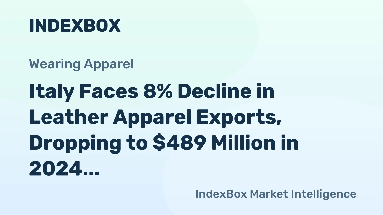 Italy Faces 8% Decline in Leather Apparel Exports, Dropping to $489 Million in 2024