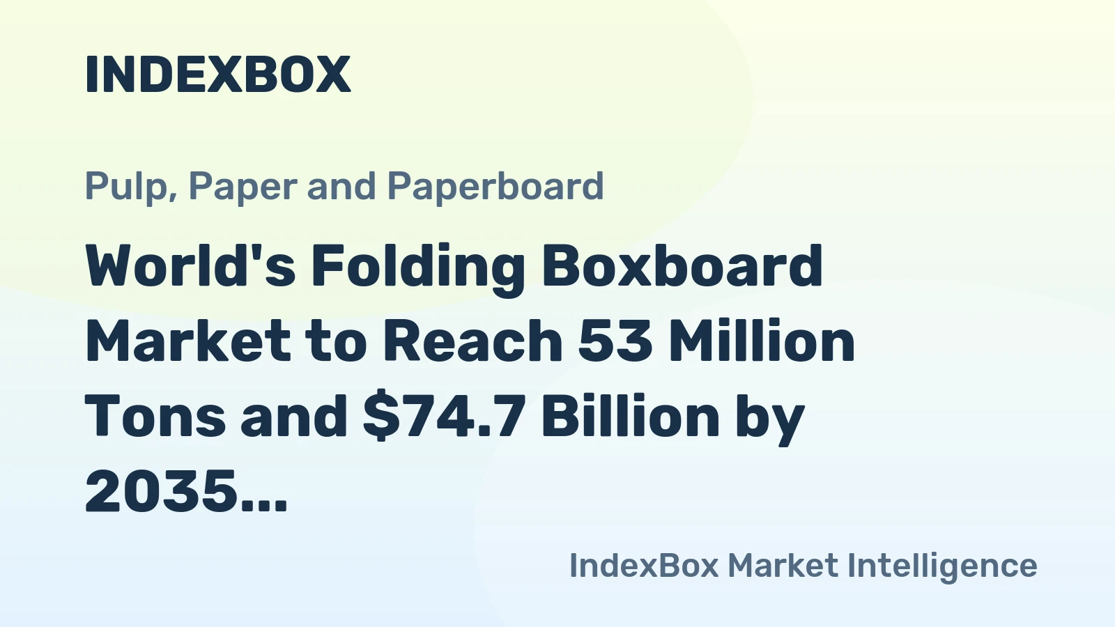 World's Folding Boxboard Market to Reach 53 Million Tons and $74.7 Billion by 2035
