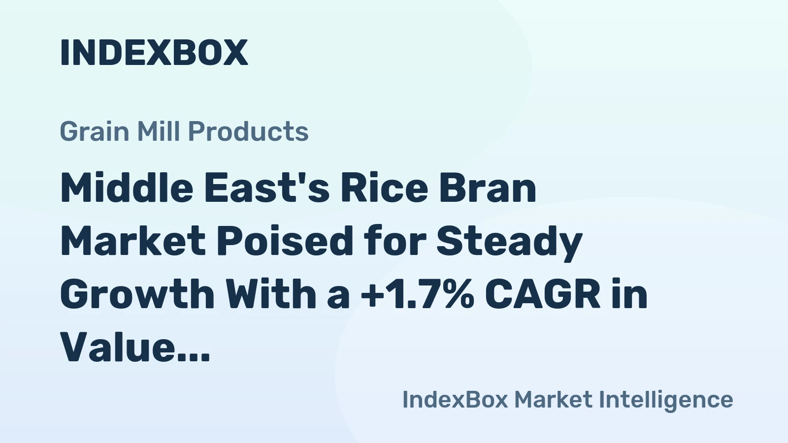 Middle East's Rice Bran Market Poised for Steady Growth With a +1.7% CAGR in Value Through 2035