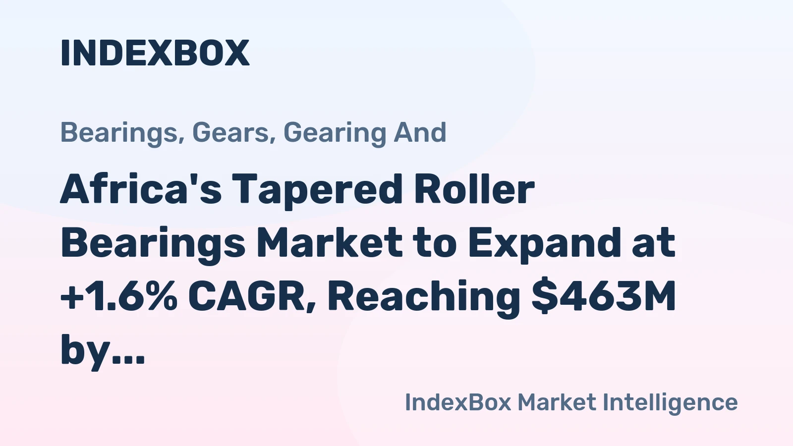 Africa's Tapered Roller Bearings Market to Expand at +1.6% CAGR, Reaching $463M by 2035