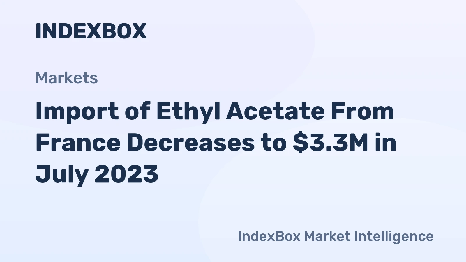 Import of Ethyl Acetate From France Decreases to $3.3M in July 2023.
